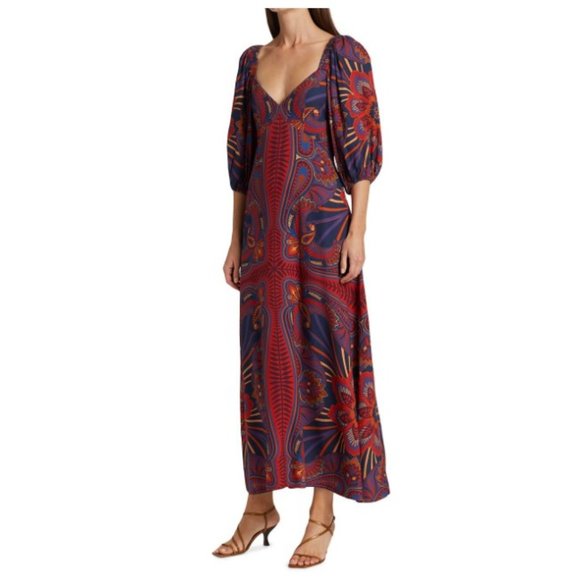 FARM Rio | Dresses | Farm Rio Macaw Arabesque Midi Dress Size Xs | Poshmark